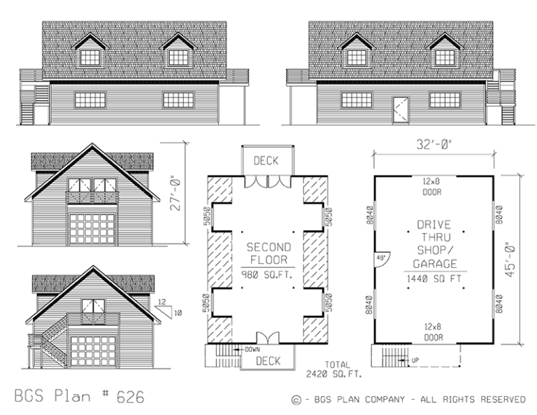 Building Plans for Two Story | Plan #626