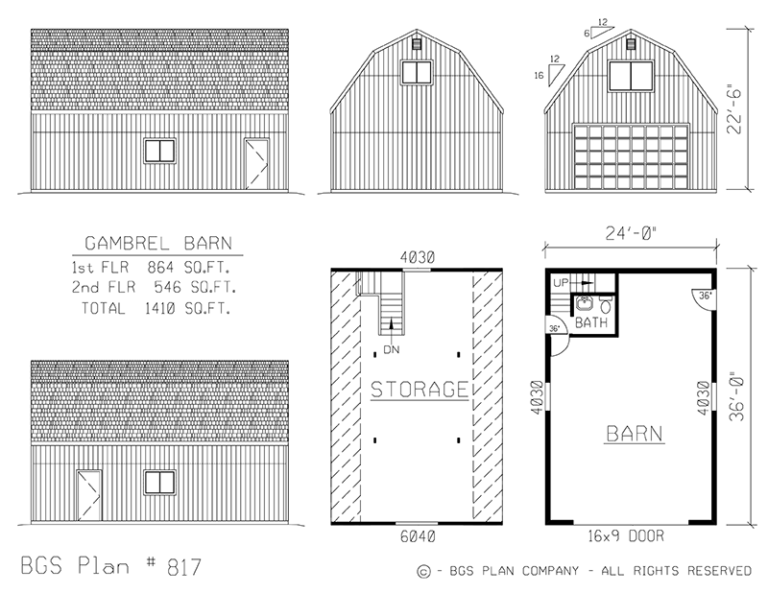 Building Plans for Dutch Barns | Plan #817